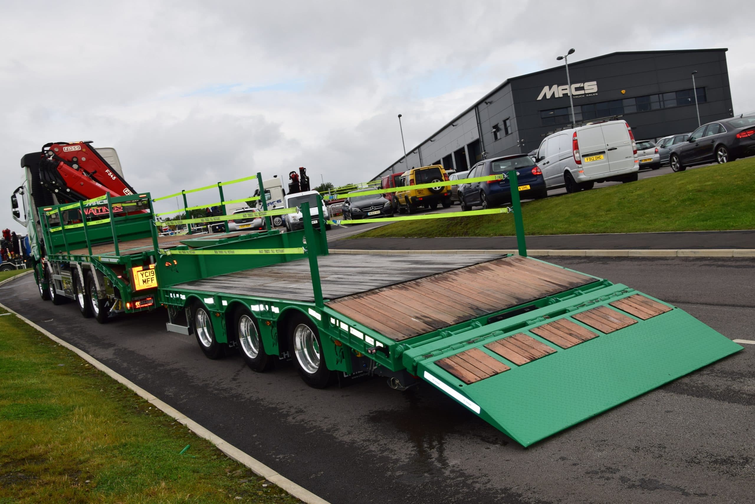 Volvo FH With F545 Crane, Cheese Wedge Body And Drawbar