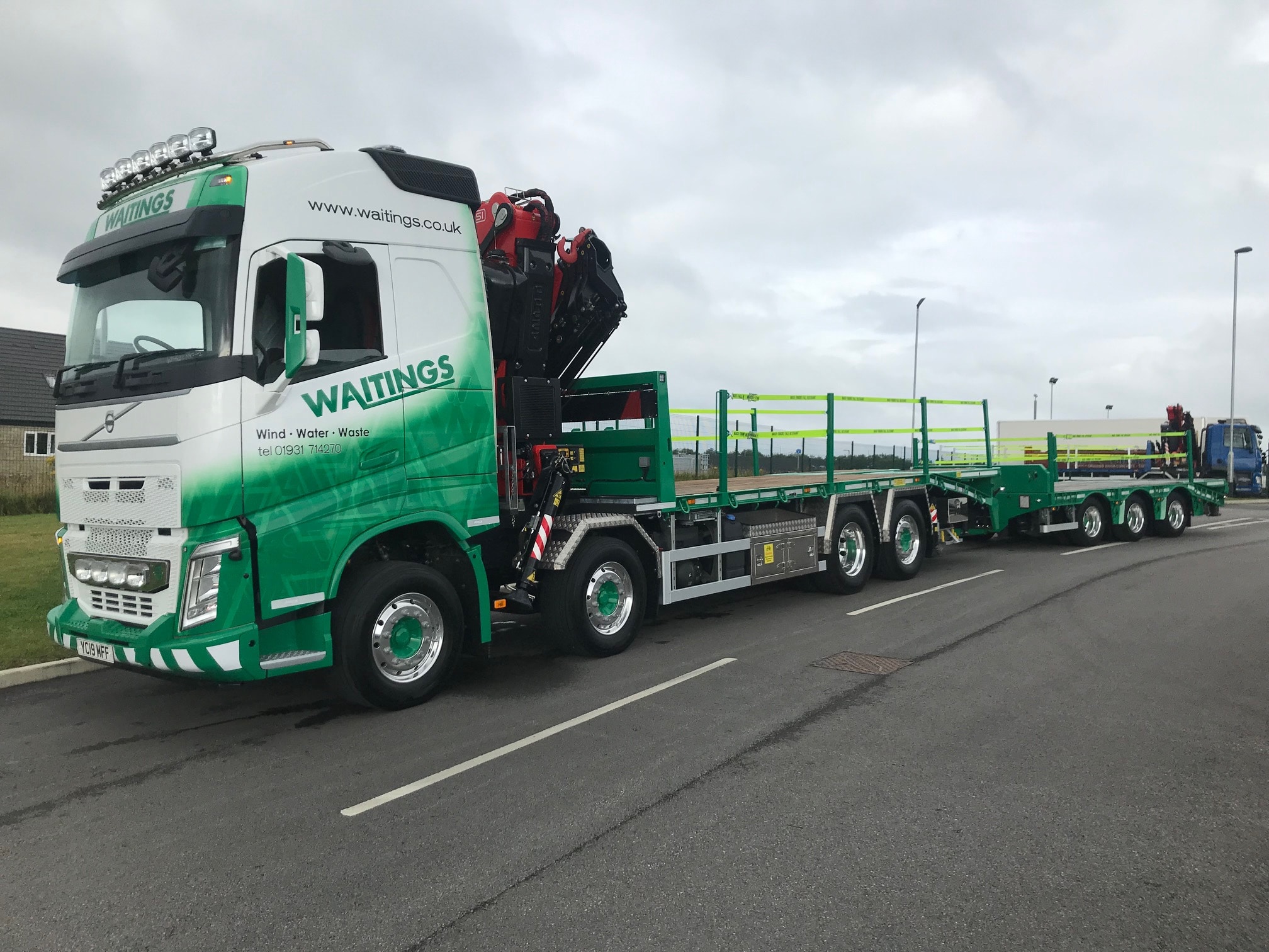 Volvo FH With F545 Crane, Cheese Wedge Body And Drawbar