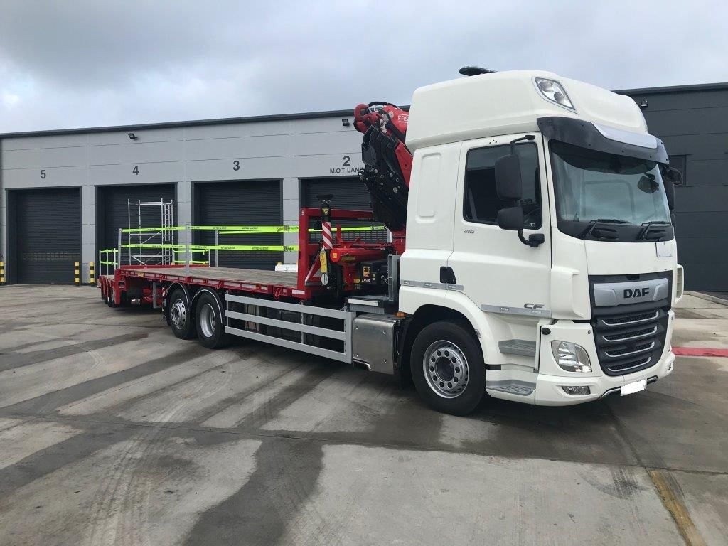 DAF (2024) CF410 8 x 2 Fassi F485RA.2.25 Crane Mounted Rigid Flatbed ...