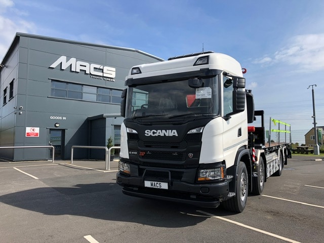 Scania G410 8x2 Fassi F305RA.2.22 Crane Mounted Rigid Cheesewedge