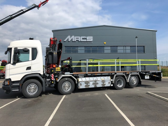 Scania G410 8x2 Fassi F305RA.2.22 Crane Mounted Rigid Cheesewedge