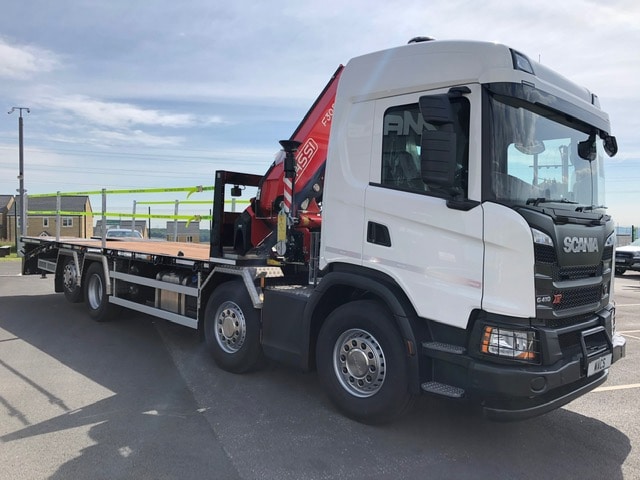 Scania G410 8x2 Fassi F305RA.2.22 Crane Mounted Rigid Cheesewedge