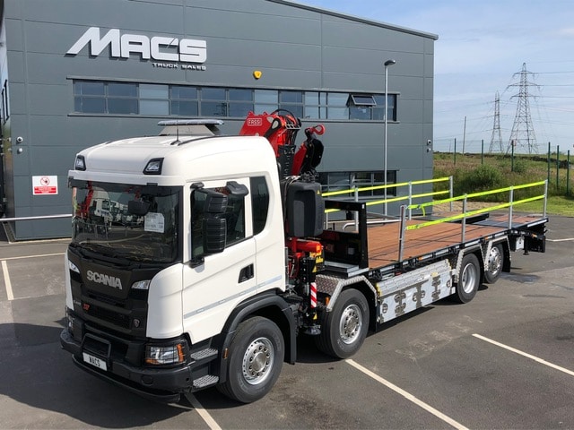 Scania G410 8x2 Fassi F305RA.2.22 Crane Mounted Rigid Cheesewedge
