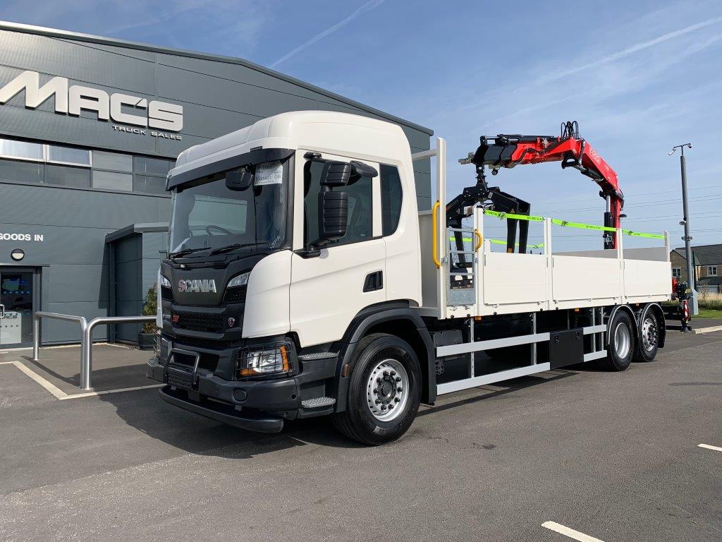 Scania P320 6 x 2 FASSI F155A2.22 with Brick Grab Crane Mounted Rigid ...