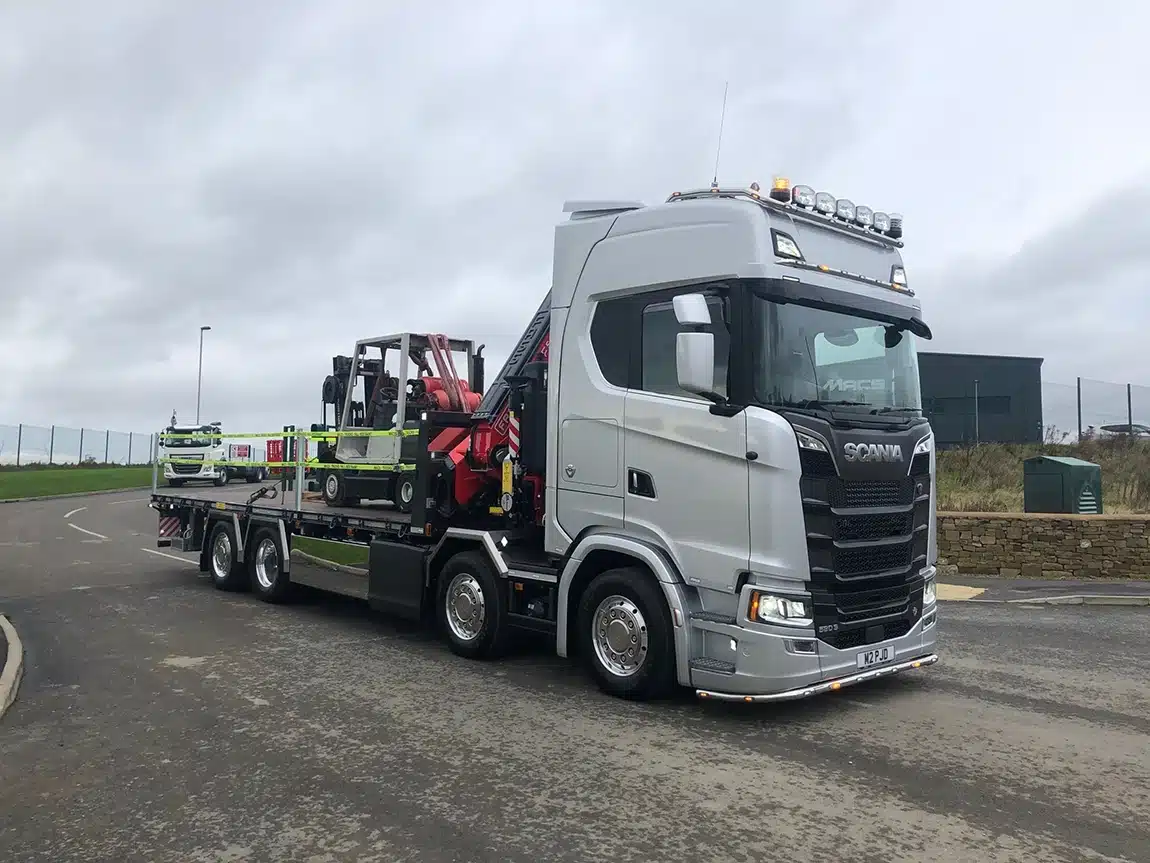 Scania S580 V8 8x2 Flatbed With Fassi F545.RA.2.26